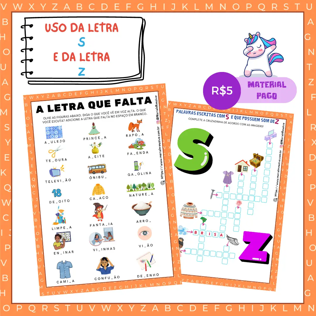 Uso das letras S e Z – Mariáh Resolve!