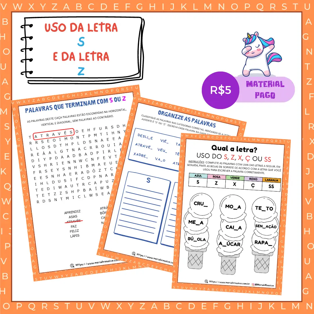 Uso das letras S e Z – Mariáh Resolve!
