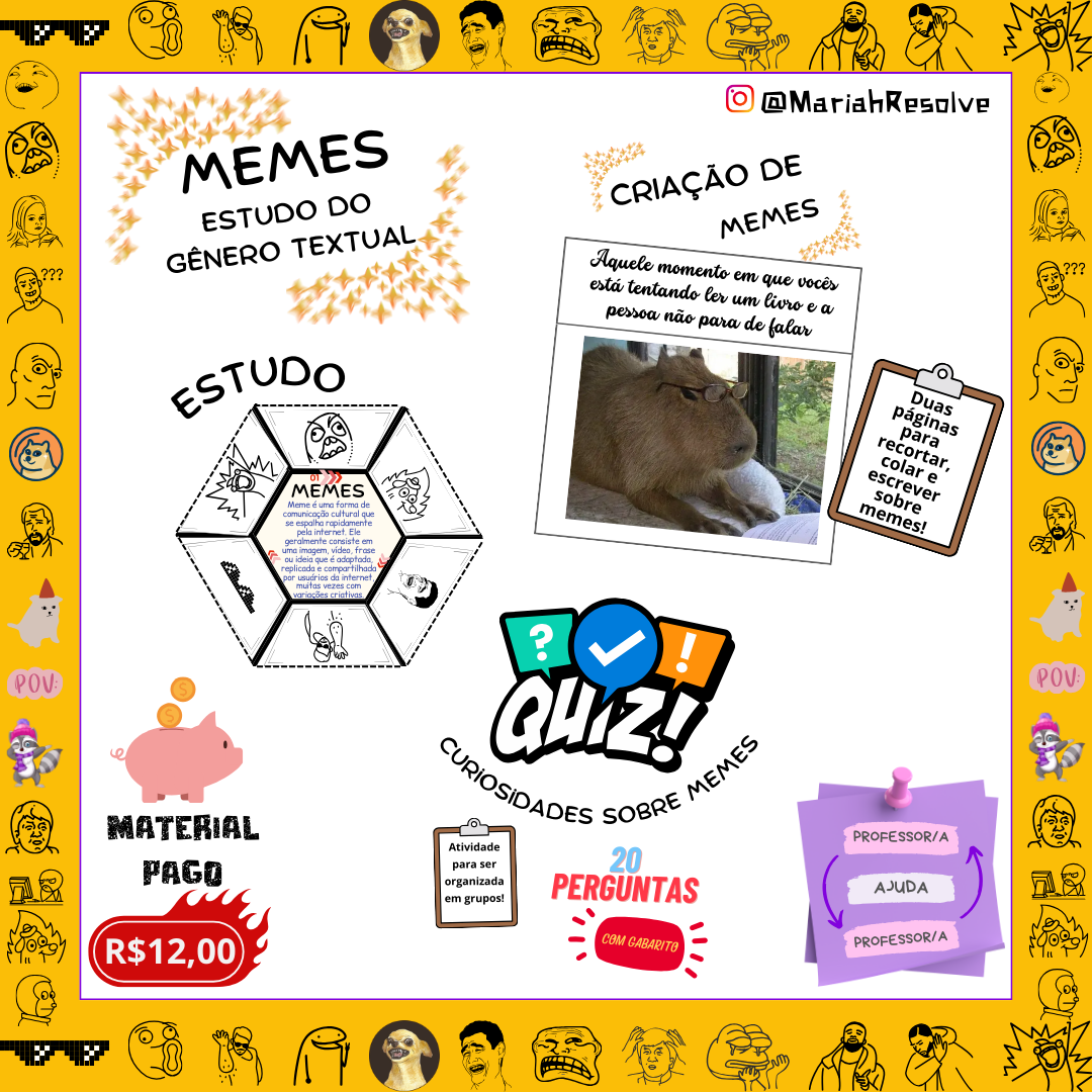 Estudo do gênero textual: memes! – Mariáh Resolve!